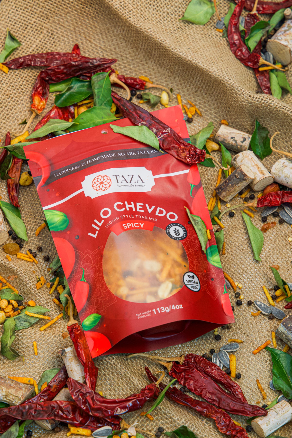 Spicy Lilo Chevdo | Vegan & Gluten-Free Snack | Taza Snacks | Taza Snacks